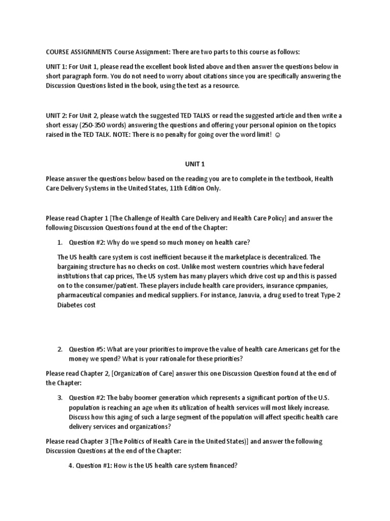 COURSE ASSIGNMENTS Course Assignment | Download Free PDF | Health Care ...