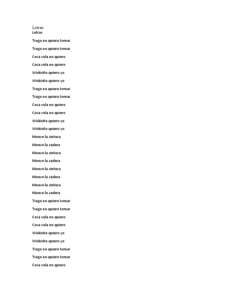 Letra Del Wiskisito | PDF