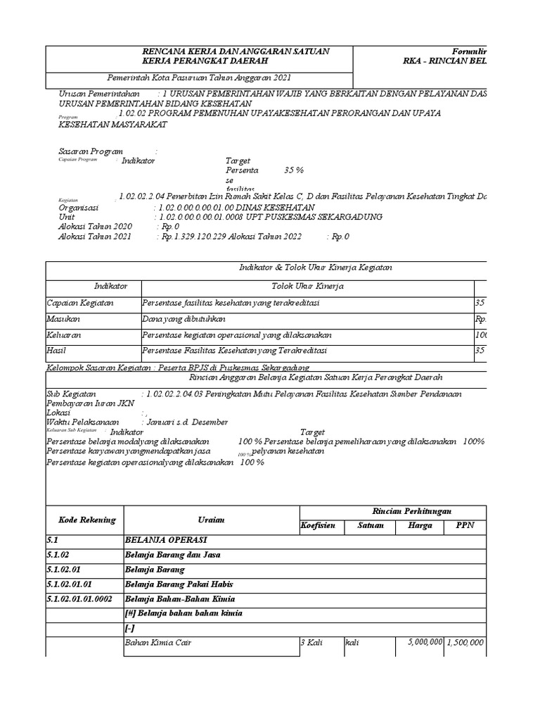 (Revisi) Rka JKN | PDF