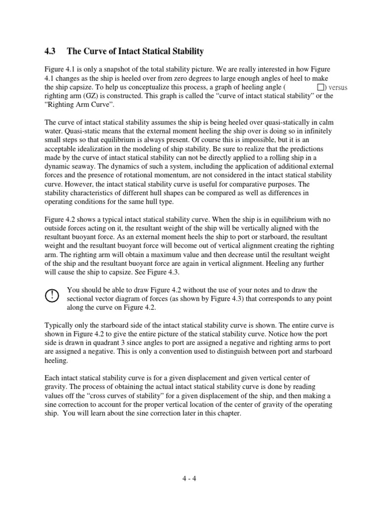 4.3 The Curve of Intact Statical Stability | PDF | Ships | Force