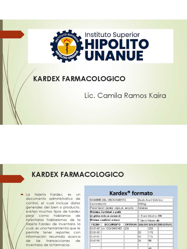 Kardex Farmacológico en Farmacia | PDF | Medicamentos con receta ...