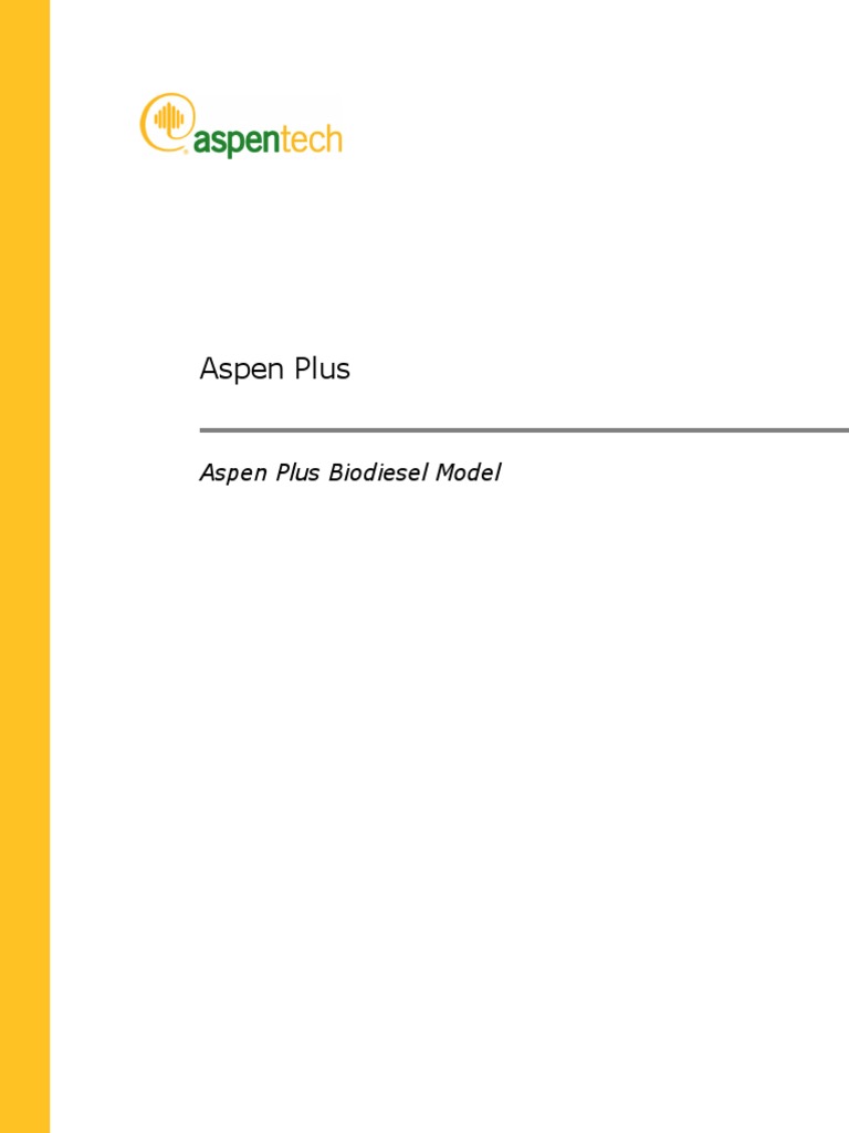 Aspen Plus Biodiesel Model Aspen Plus | PDF | Biodiesel | Chemistry
