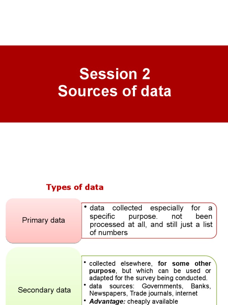 Types and Sources of Data Explained | PDF | Sampling (Statistics) | Data