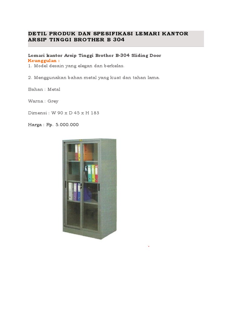Lampiran RAB Lemari Arsip | PDF