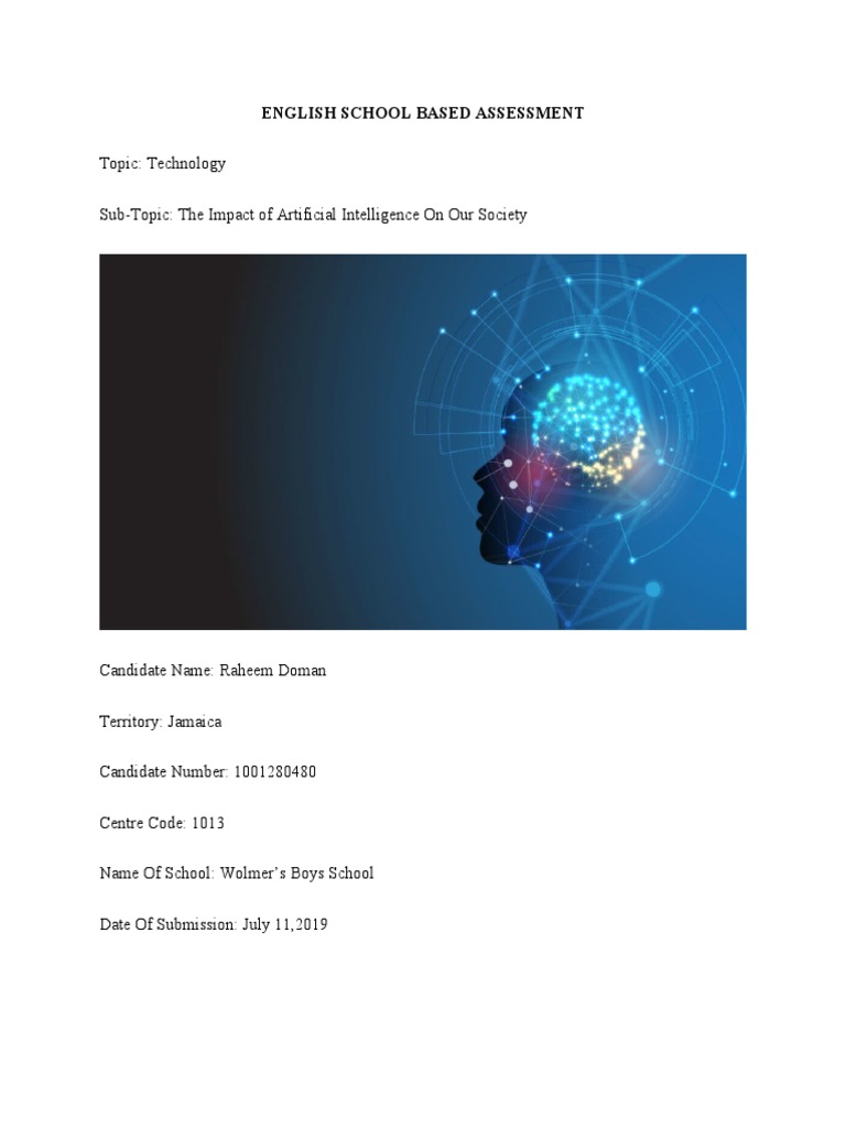 English School Based Assessment Cover | PDF