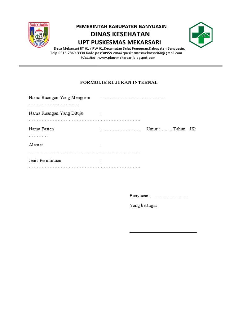 Form Rujukan Konseling Gizi PKM Mekarsari | PDF