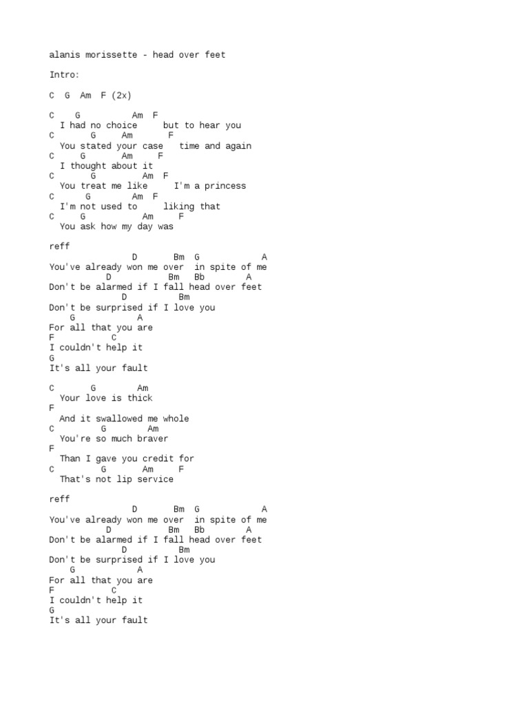 Alanis - Head Over Feet | PDF | Songs Written | Works