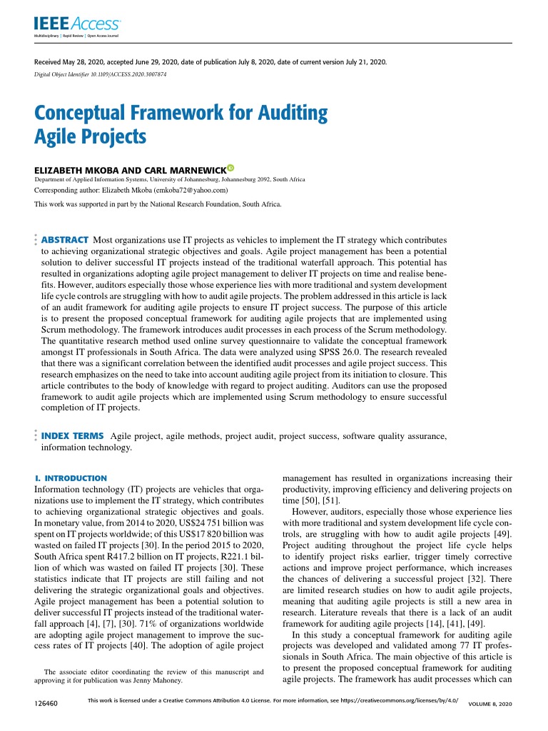 Conceptual Framework For Auditing Agile Projects | PDF | Agile Software Development | Scrum ...