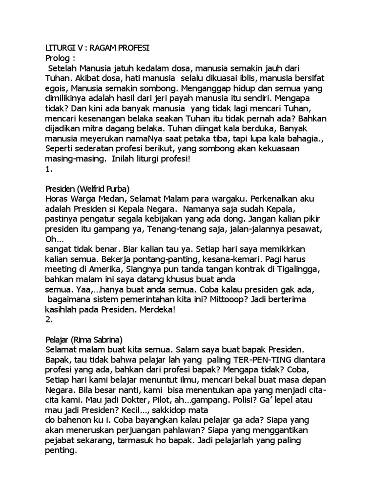 LIiturgi Ragam Profesi | PDF