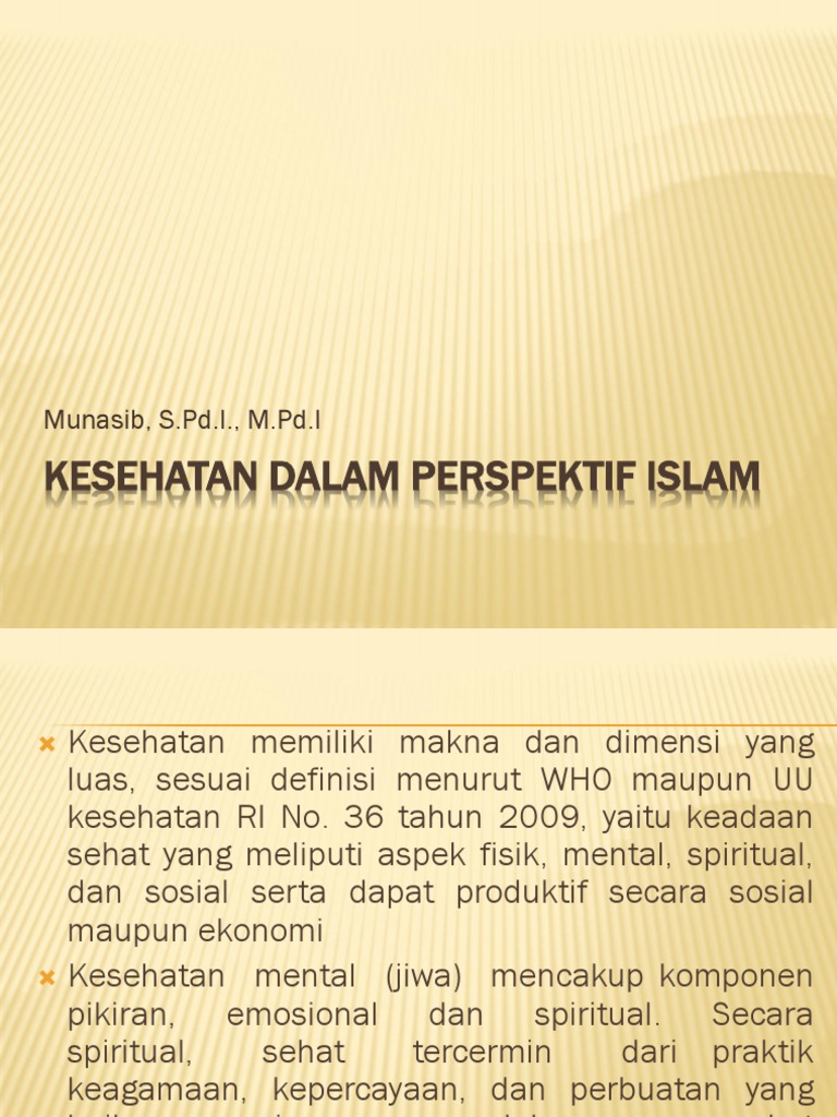 KESEHATAN DALAM PERSPEKTIF ISLAM | PDF