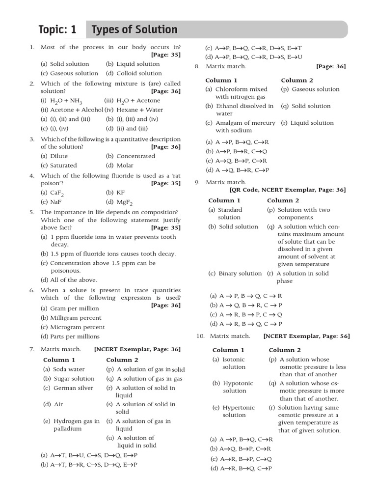 Types and Concentration of Solutions | PDF | Solution | Chemical Substances