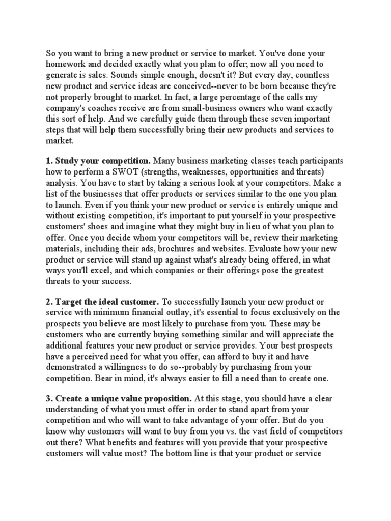 Study Your Competition. Many Business Marketing Classes Teach ...