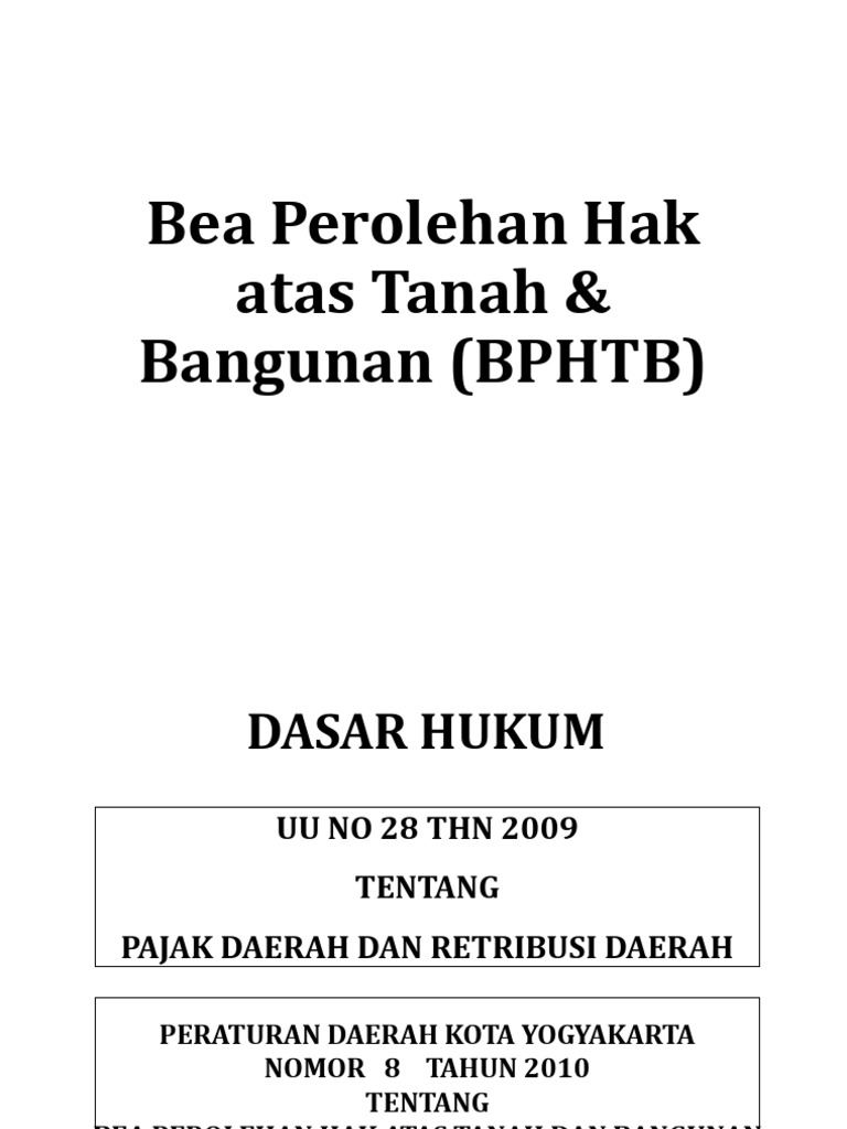BPHTB: Dasar Hukum dan Prinsip | PDF