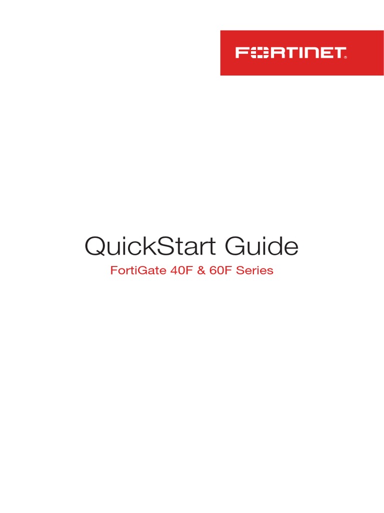 Quickstart Guide: Fortigate 40F & 60F Series | PDF | Cloud Computing ...