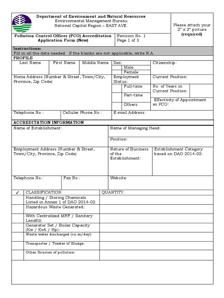 Application for Pollution Control Officer Accreditation | PDF | Notary ...