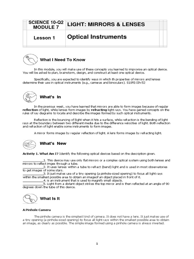 Exploring Optical Instruments and Uses | PDF | Telescope | Optics