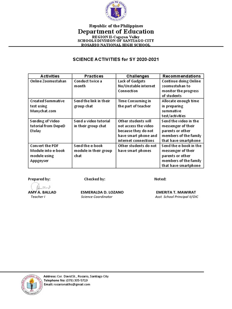 Department of Education: Republic of The Philippines | PDF | Computer ...