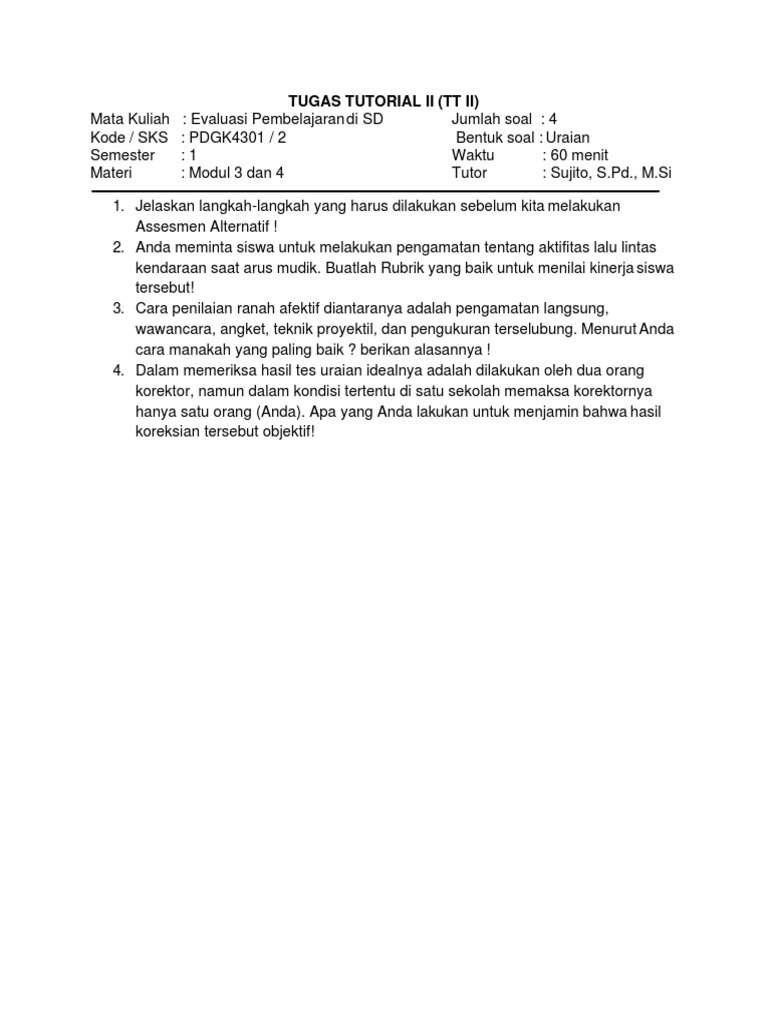 TTM 2 Evaluasi Pembelajaran Di SD (Eka Rizky Fatmawati) | PDF
