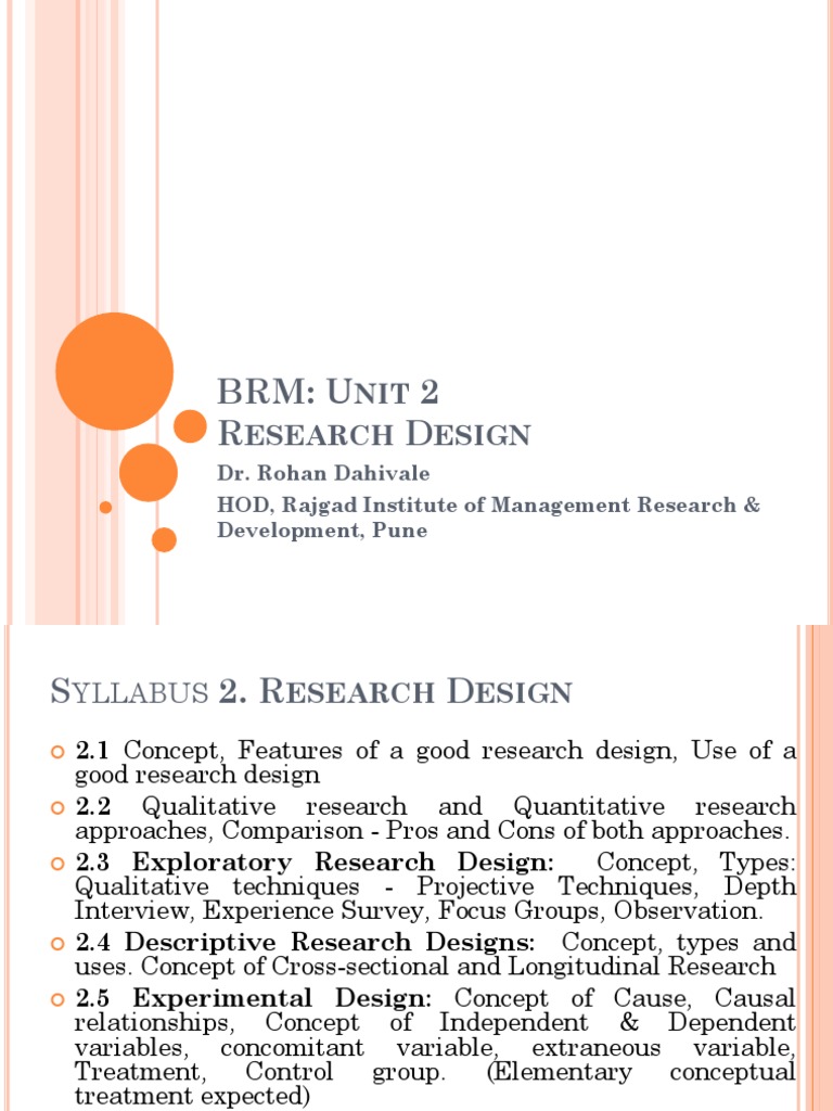 BRM Unit 2 PPT | PDF | Hypothesis | Research Design