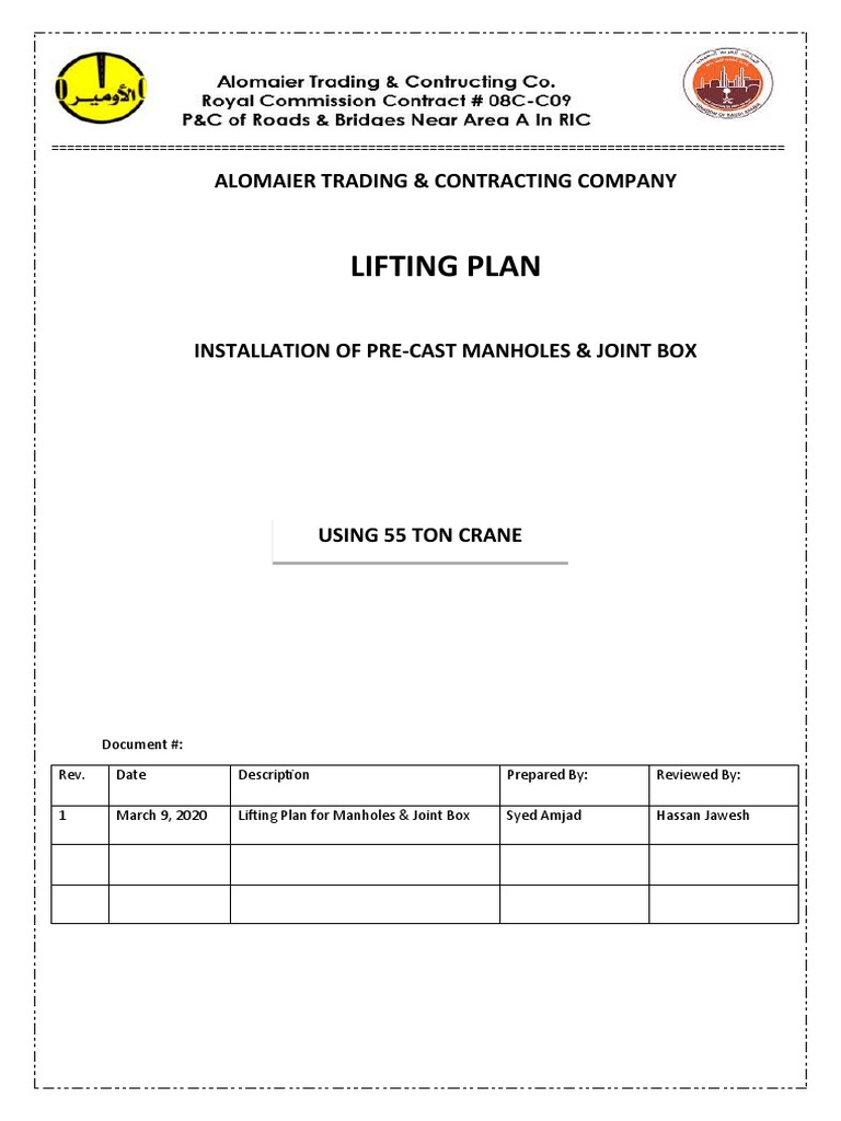 Lifting Plan: Alomaier Trading & Contracting Company | PDF