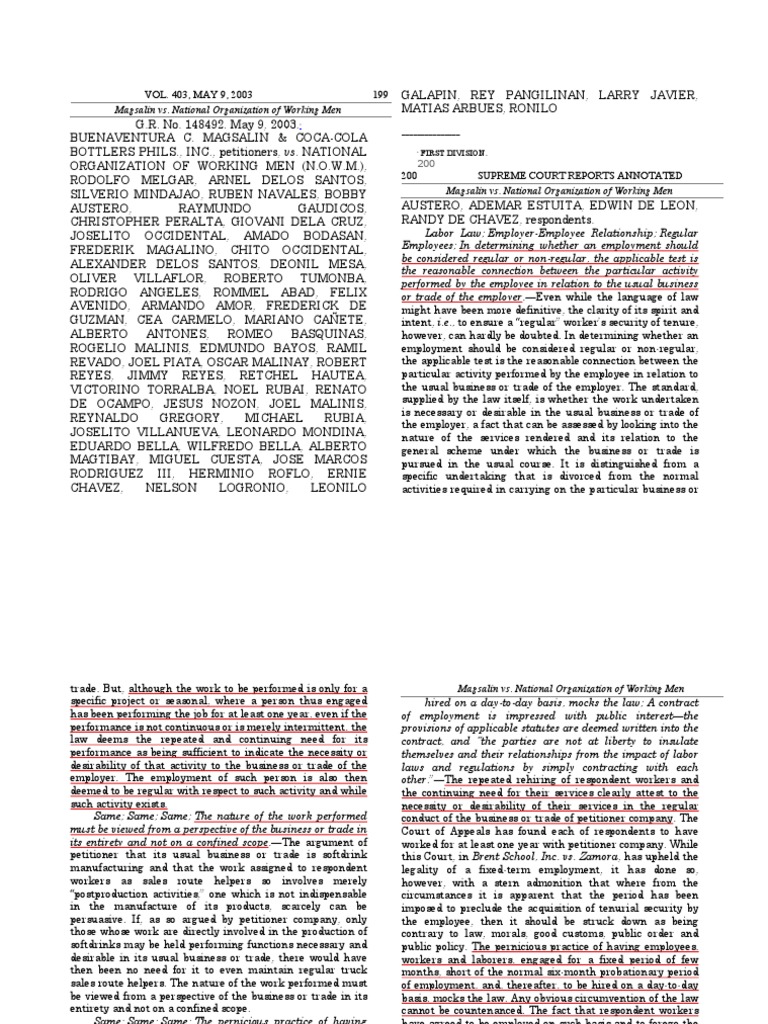 MAGSALIN v. NATIONAL ORGANIZATION | PDF | Complaint | Employment