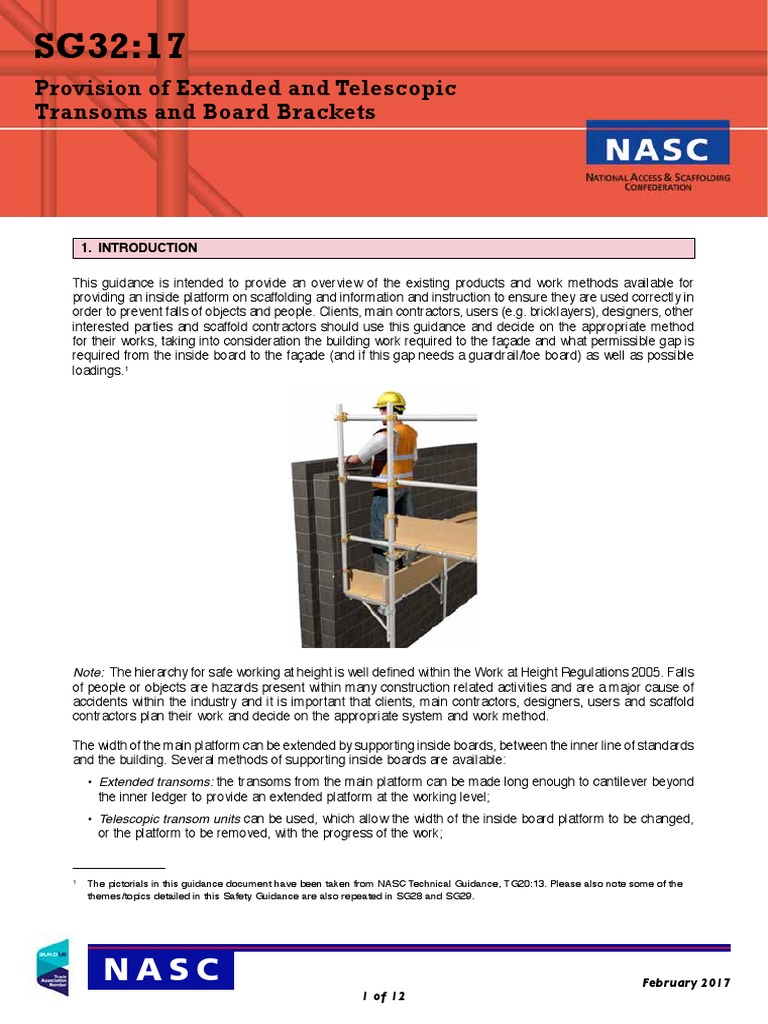 Extended and Telescopic Transoms Guide | PDF | Scaffolding | Business