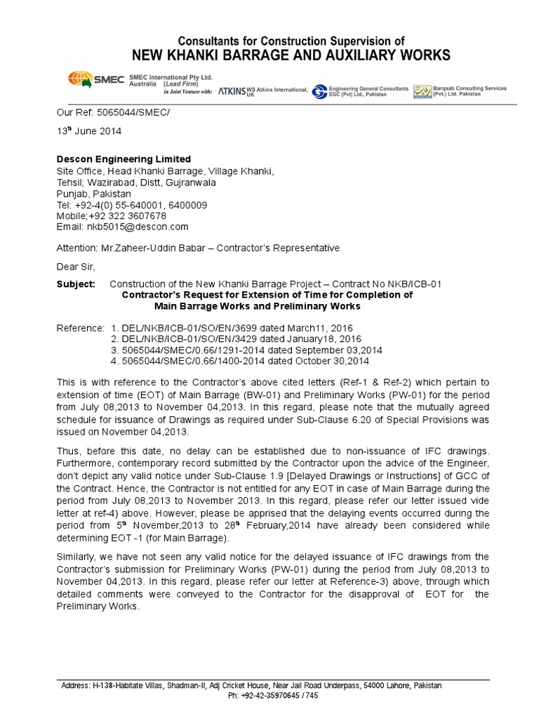 Contractor's Request For EOT | PDF | Justice | Crime & Violence