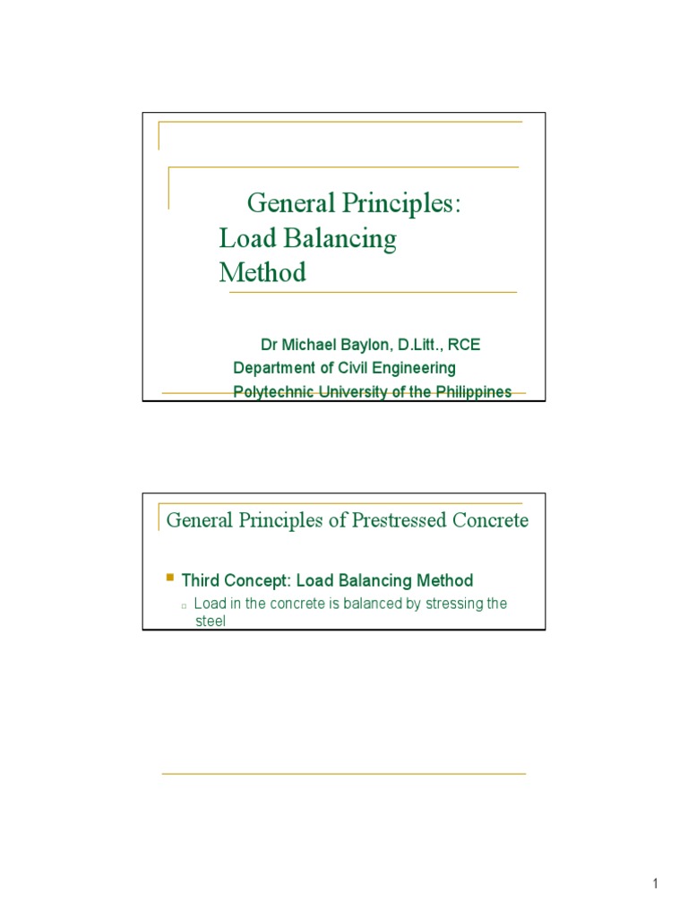 Prestressed Load Balancing Method | PDF | Prestressed Concrete ...