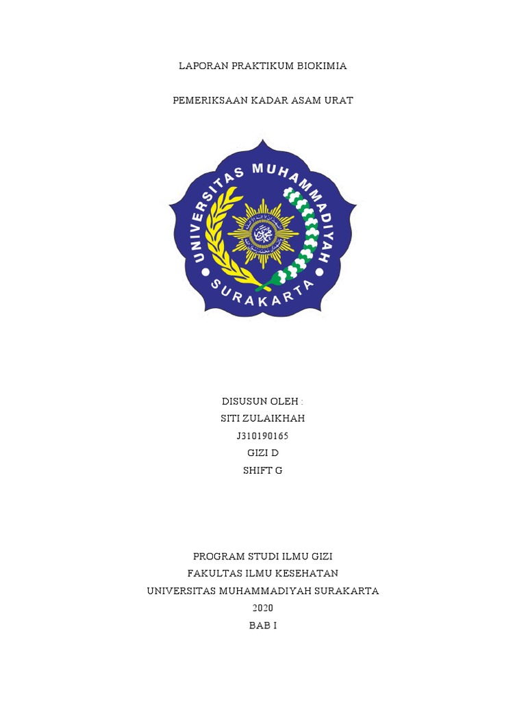 Laporan Praktikum Biokimia Pemeriksaan Kadar Asam Urat | PDF