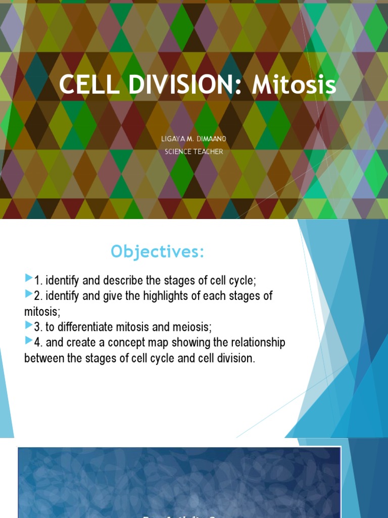 Cell Division: Mitosis: Ligaya M. Dimaano Science Teacher | PDF ...