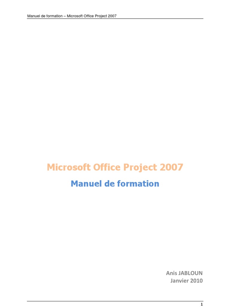 Formation Microsoft Project 2007 | PDF | Microsoft | Microsoft Office