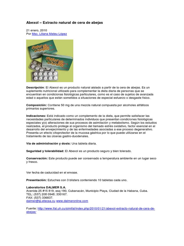 BIO CNIC Abexol Info | PDF | Salud y bienestar