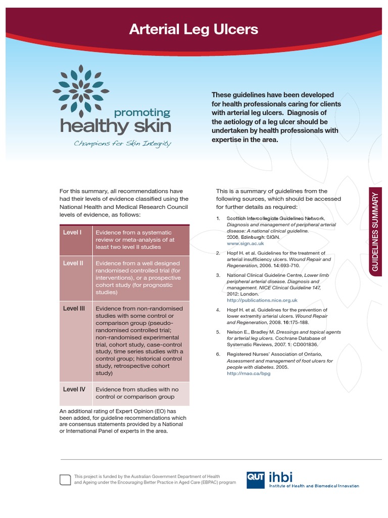 Guidelines for the Assessment and Management of Arterial Leg Ulcers ...