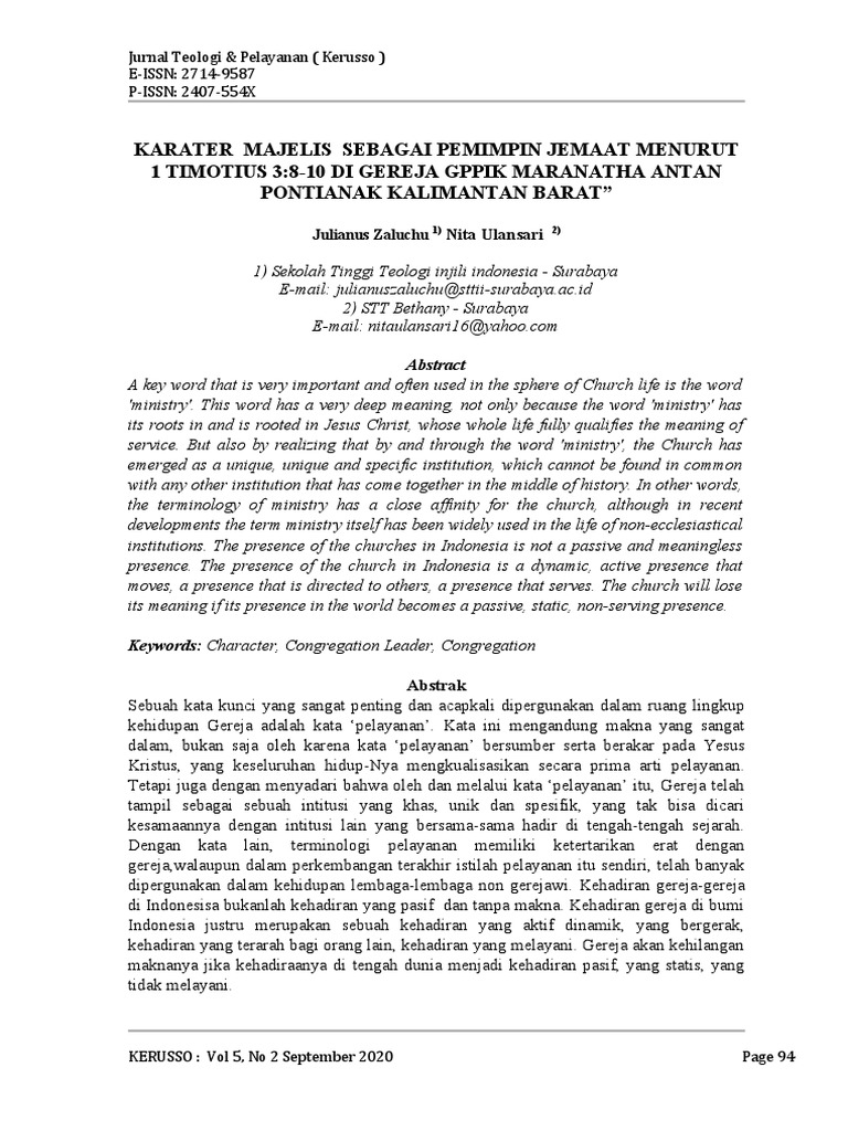 Jurnal Kerusso Pak Julianus | PDF