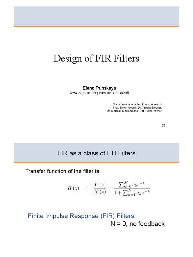 Fir Filter Design Considerations | PDF | Bandwidth (Signal Processing) | Low Pass Filter