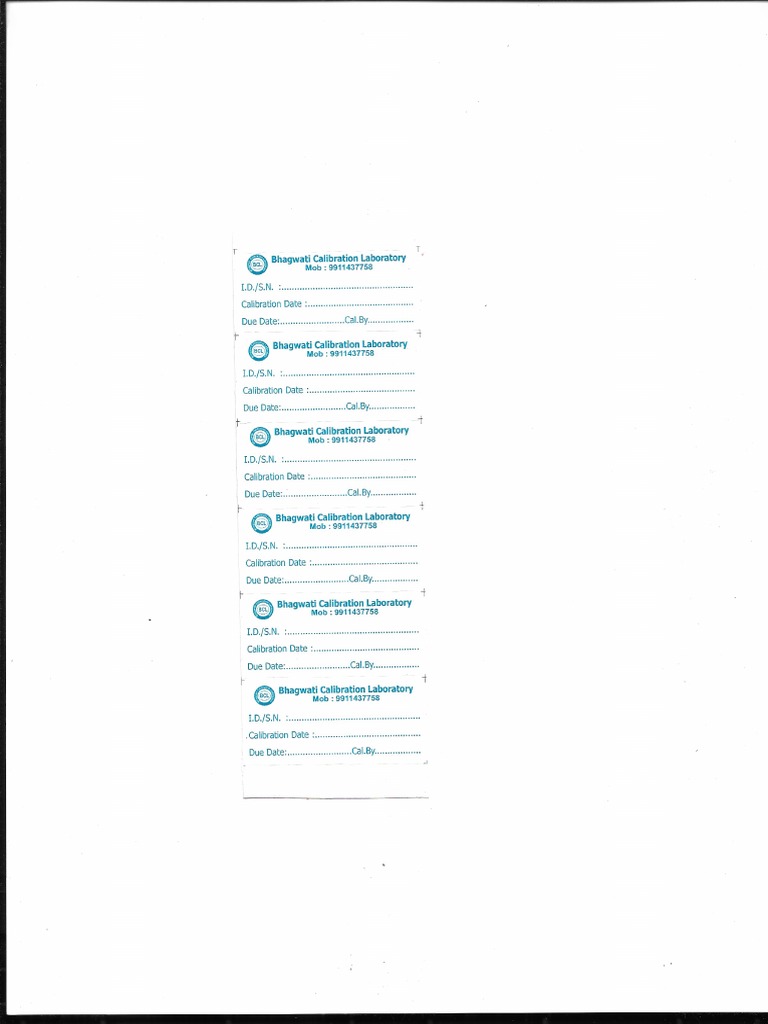 Bhagwati Calibration Stickers | PDF