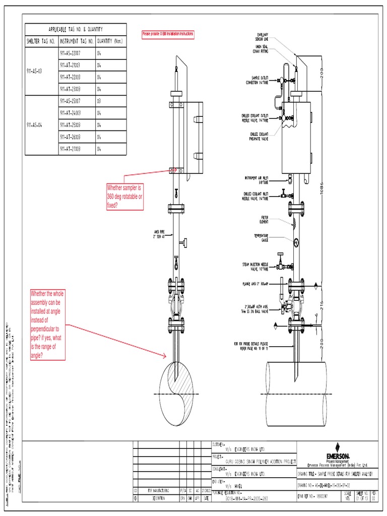 Reflux Sampler GA Drawing - HMEL | PDF