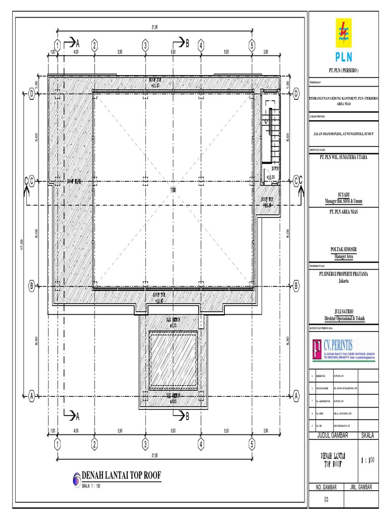 Denah Lantai Top Roof: Pt. PLN (Persero) | PDF