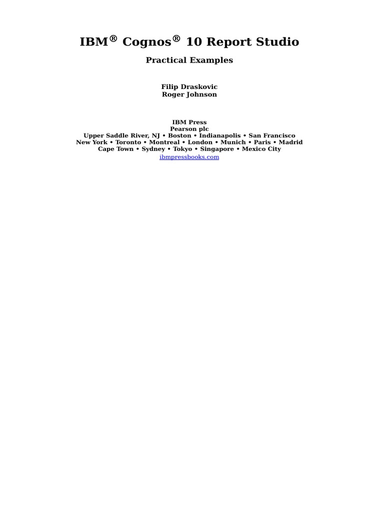 IBM Cognos 10 Report Studio: Practical Examples | PDF | Art