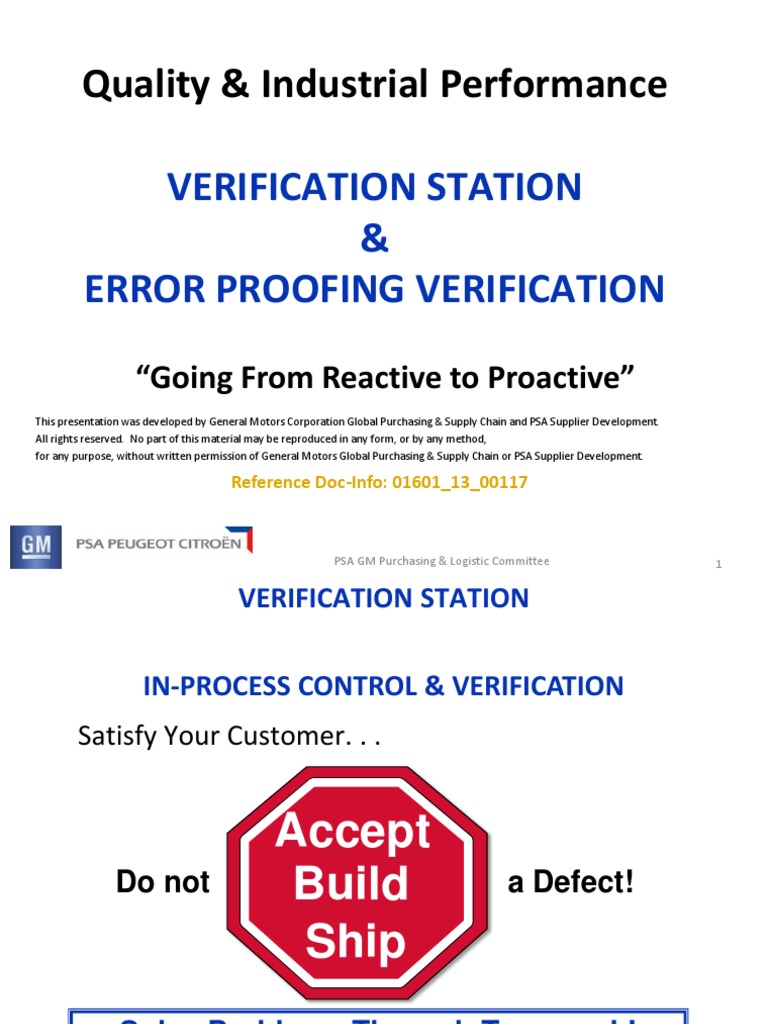 03 - Verification Station Error Proofing - Sep13 | PDF | Verification ...