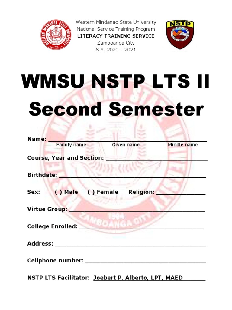 WMSU NSTP LTS Literacy Training Program | PDF