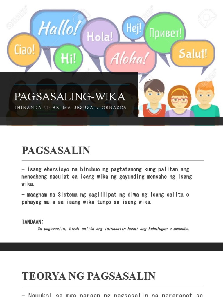 04 Pagsasaling Wika | PDF