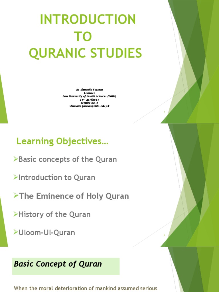 2.introduction To Quranic Studies | PDF | Quran | Islam