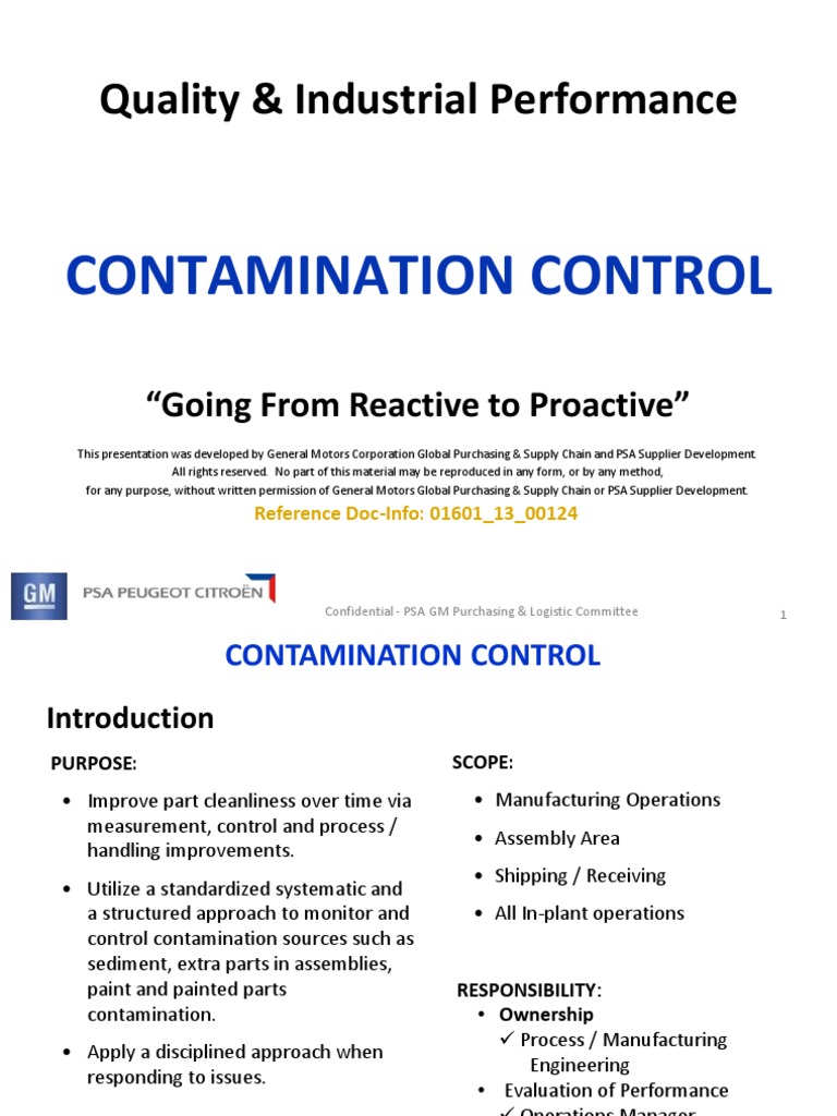 Proactive Contamination Control Strategies | PDF | Supply Chain ...