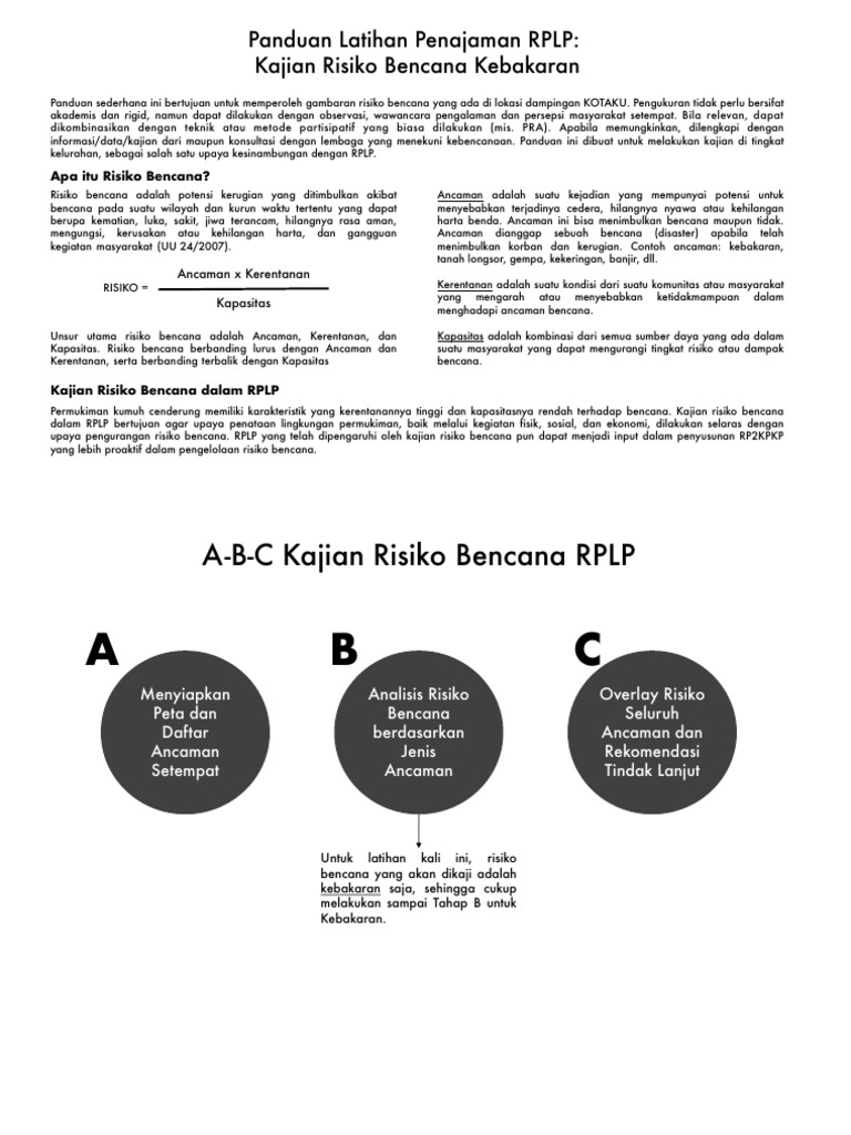 1 - Latihan Kajian Risiko Bencana Kebakaran - RPLP | PDF