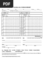 Volleyball 3 Set Score Sheet Template | PDF