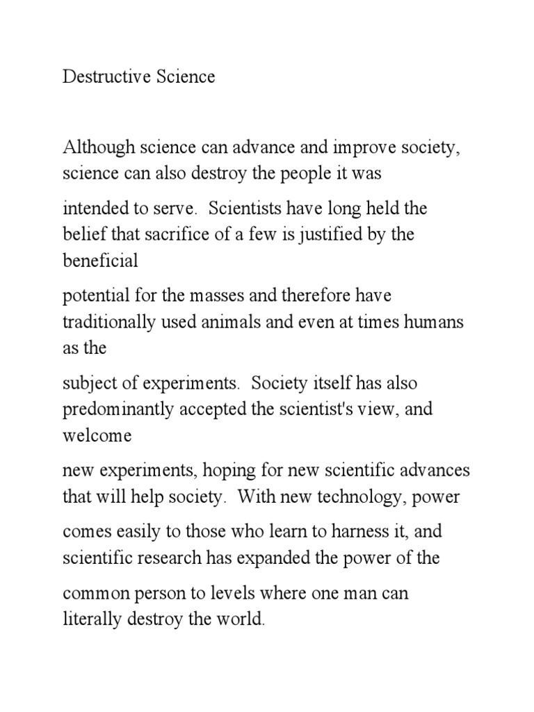 Destructive Science | PDF