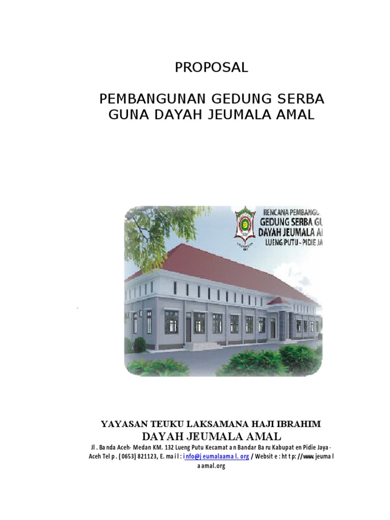 Proposal Pembangunan Gedung Serba Guna Dayah Jeumala Amal | PDF