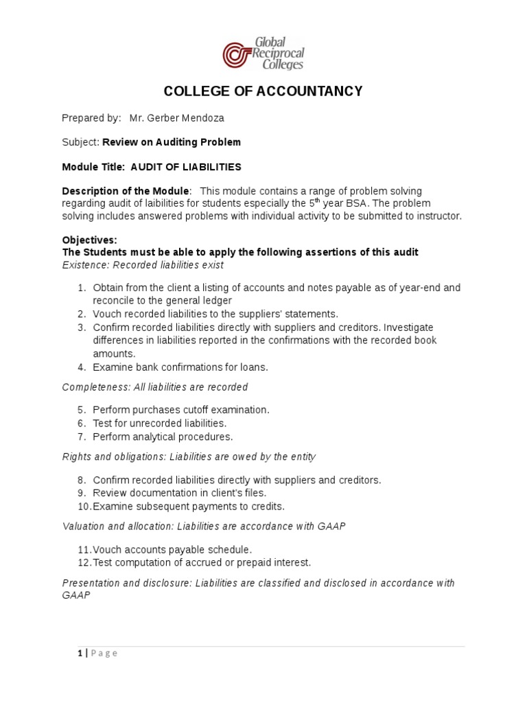 Audit of Liab Module | PDF | Accrual | Bonds (Finance)