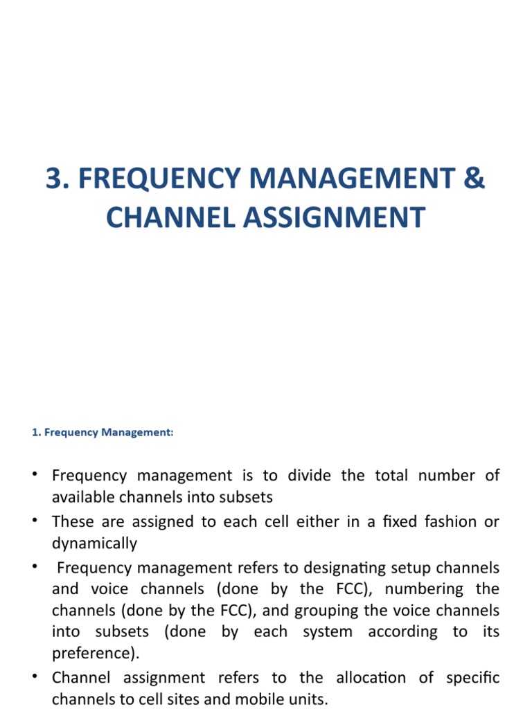 Frequency Management & Channel Assignment | PDF | Networks | Broadcasting